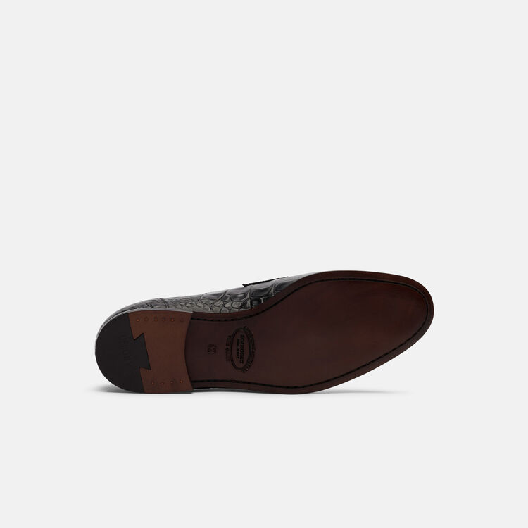 Alessandro Black Croco Loafers for Men | Scarosso®