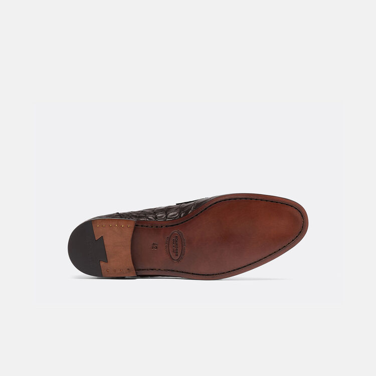 Alessandro Dark Brown Croco Loafers for Men | Scarosso®