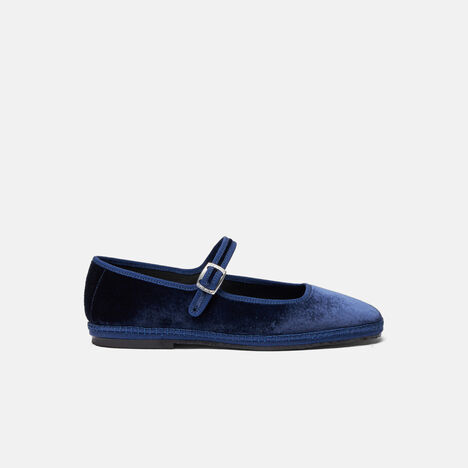 Petra Blue Velvet Friulane Slippers for Women | Scarosso®