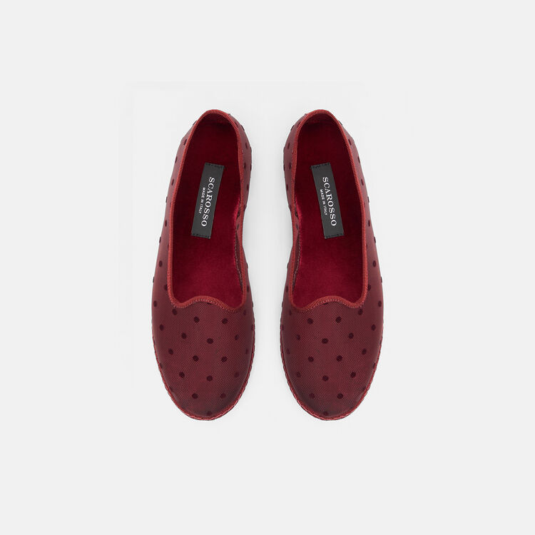 Valentina Burgundy Mesh Friulane Slippers for Women | Scarosso®