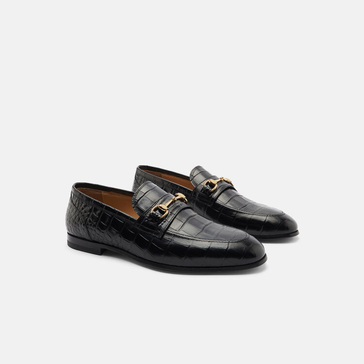 Alessandro Black Croco Loafers for Men | Scarosso®